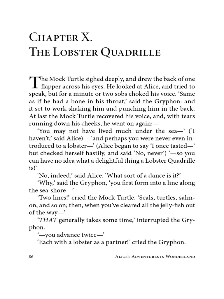 The Lobster Quadrille: Alice's Adventures in Wonderland 86 | PDF ...