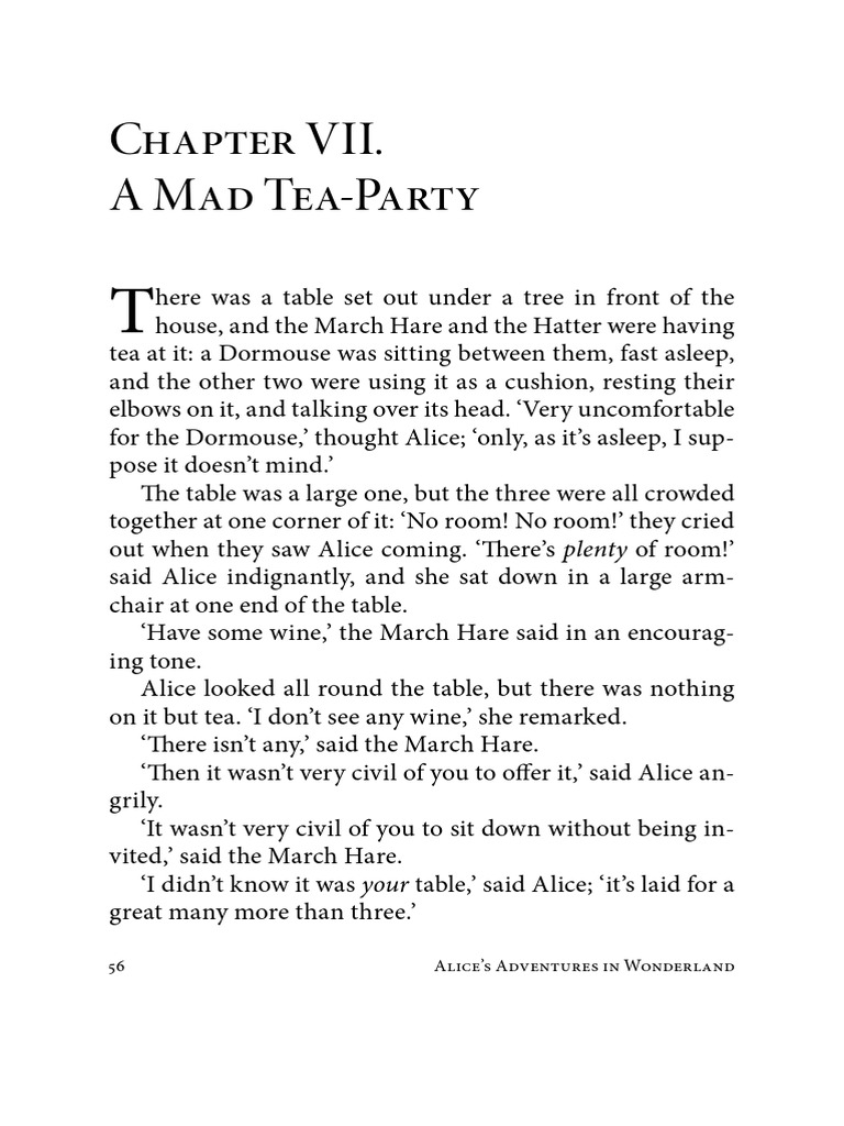 A Mad Tea-Party: Alice's Adventures in Wonderland 56 | PDF | Literary ...