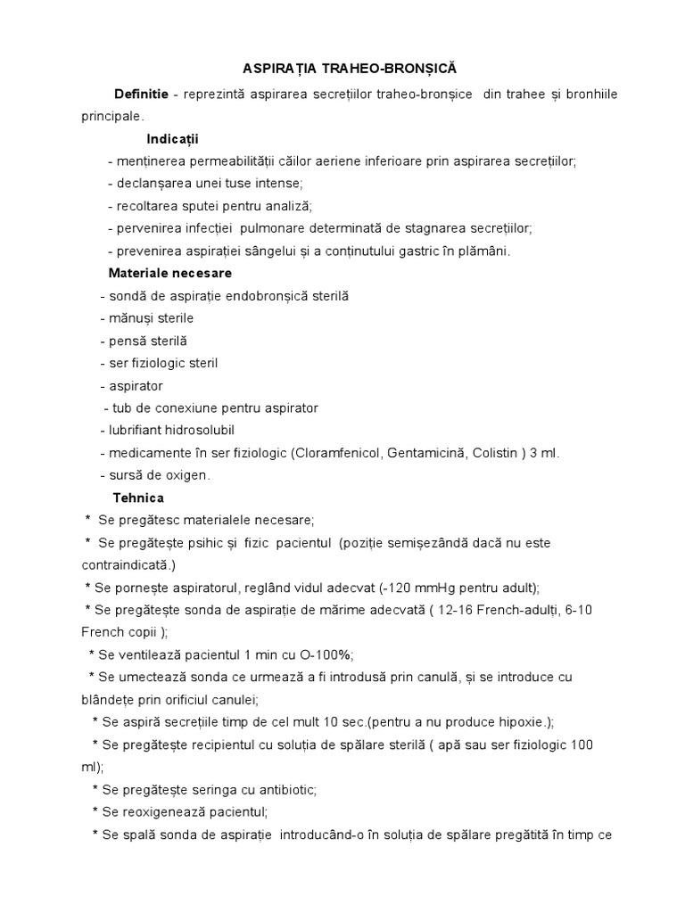 Aspiratie - Drenaj | PDF