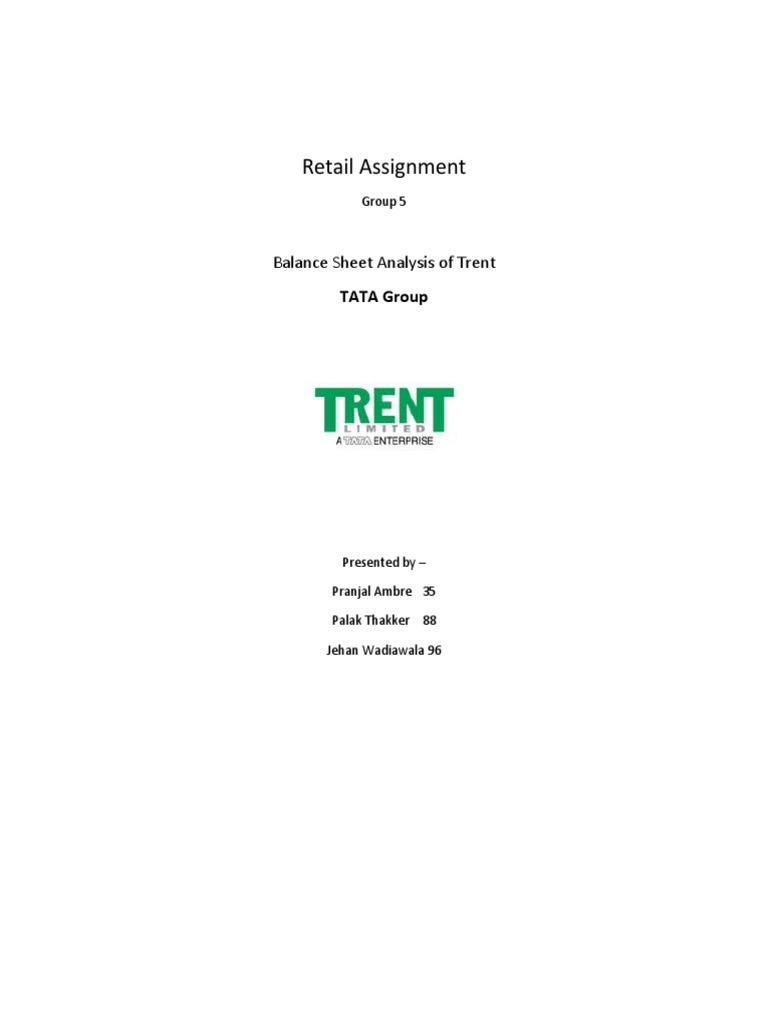 Retail Assignment: Balance Sheet Analysis of Trent | PDF
