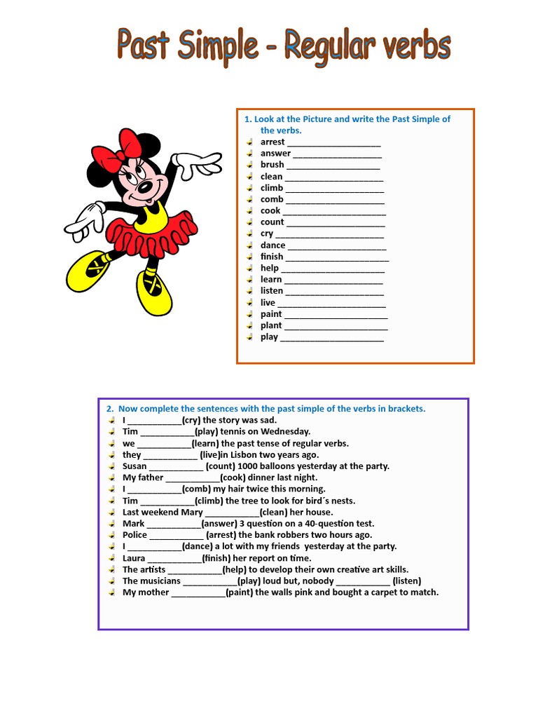 Past Simple Verbos Regulares | PDF | Semiotics | Syntax
