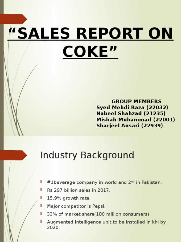 Coke Sales Report Analysis | PDF | The Coca Cola Company | Coca Cola