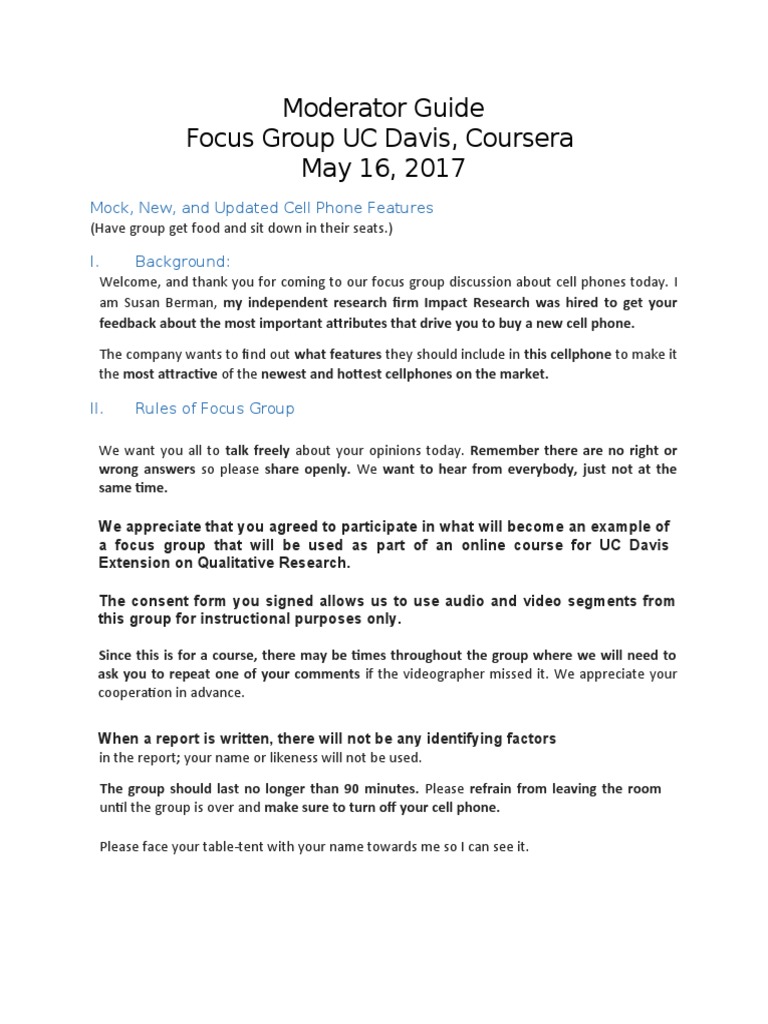 Assistant To The Focus Group Moderator | PDF | Focus Group | Android ...