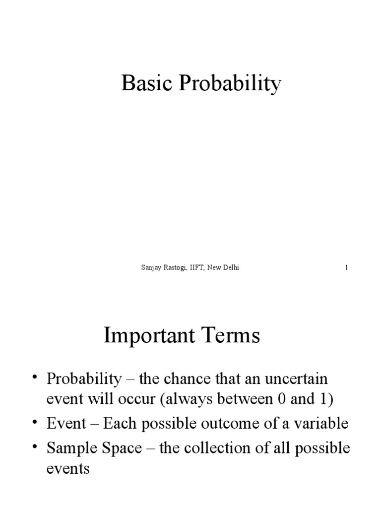Basic Probability | PDF | Probability | Experiment