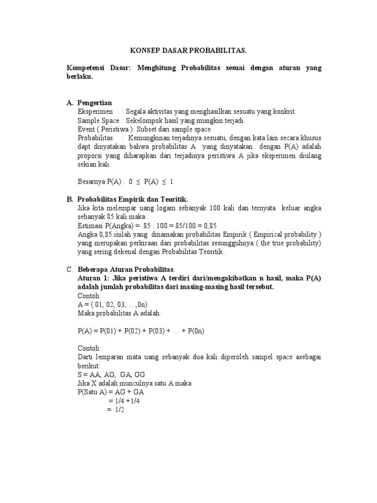 Konsep Dasar Probabilitas | PDF