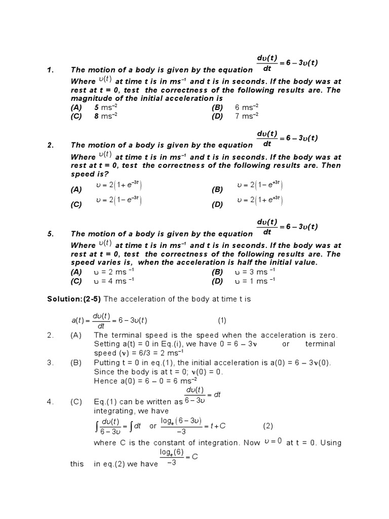 Kinematics Assignment | PDF | Velocity | Distance