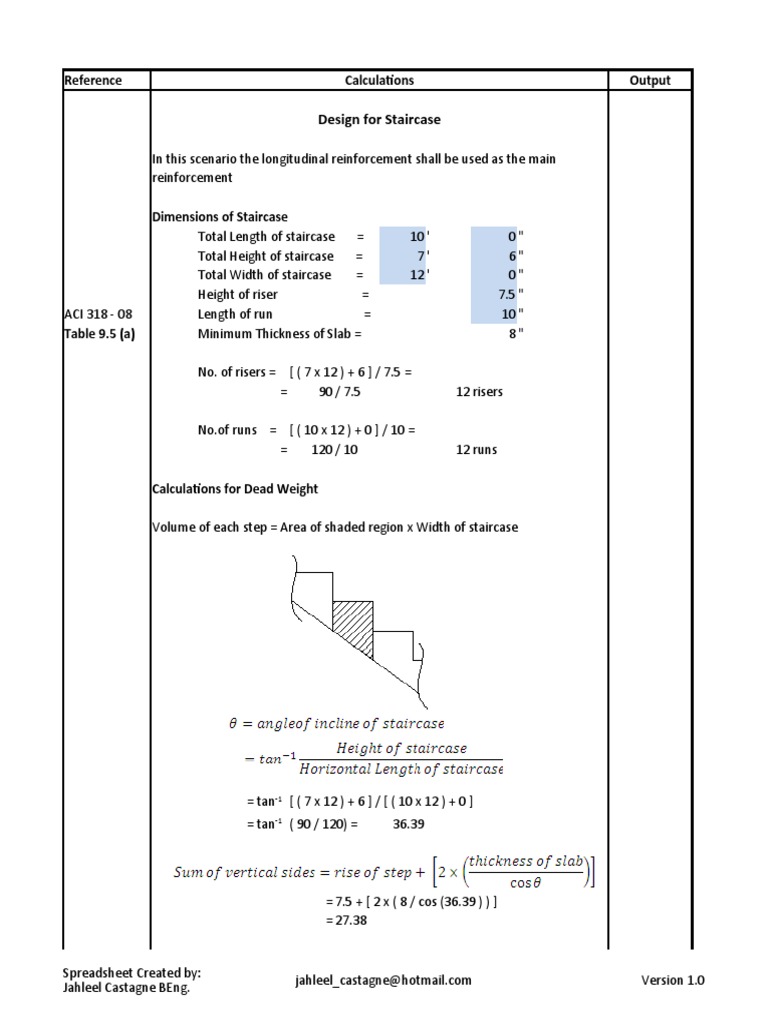 Staircase Design and Reinforcement Calculations | PDF | Civil ...