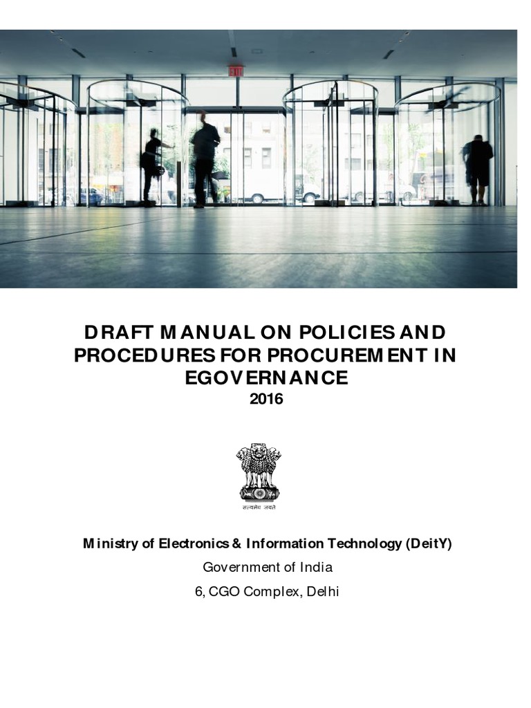 eGovernance Procurement Policies Manual | PDF | Specification ...