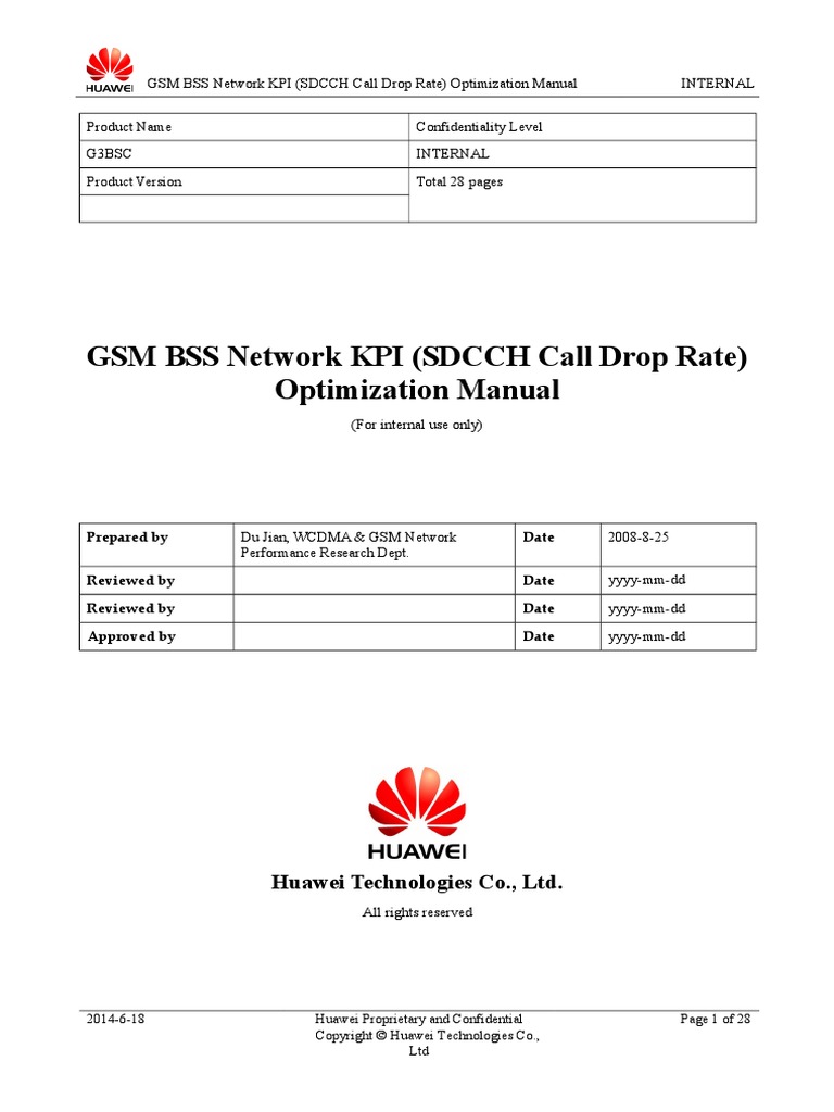 GSM BSS Network KPI (SDCCH Call Drop Rate) Optimization Manual | PDF