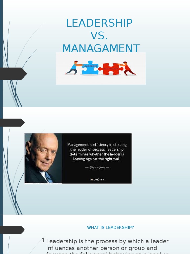Leadership VS Management | PDF