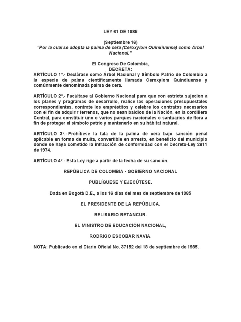 Ley 61 de 1985 | PDF