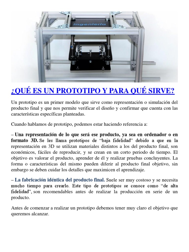 Qué Es Un Prototipo y para Qué Sirve | PDF | Prototipo | Producto (Negocio)
