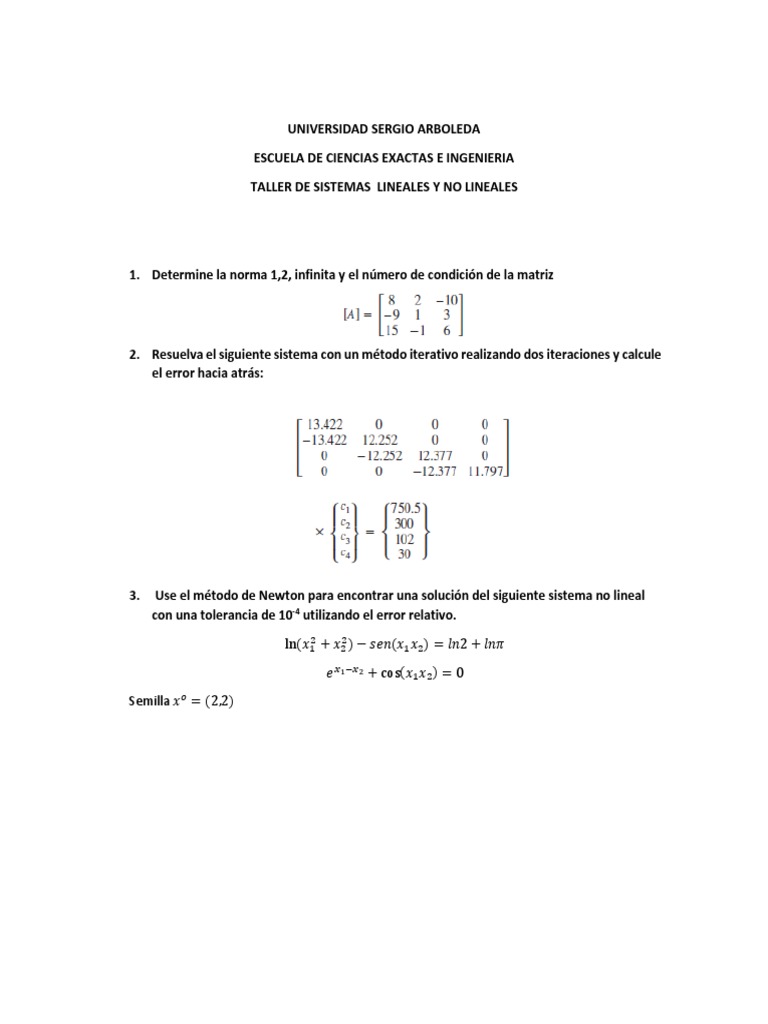Taller-clase-Lineales-No Lineales | PDF | Métodos y materiales de ...