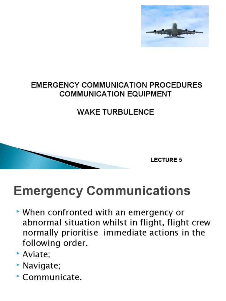 Emergency Communication Procedures and Wake Turbulence Advisories | PDF ...