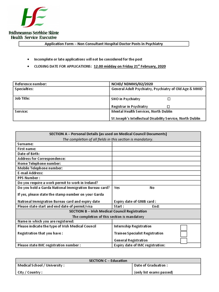 Application for Non Consultant Doctor Posts | PDF | Educational Stages ...