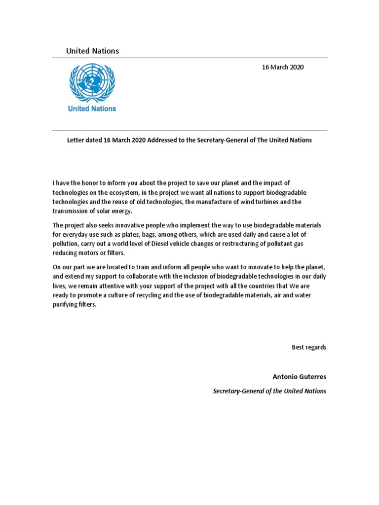 Letter of The United Nation | PDF
