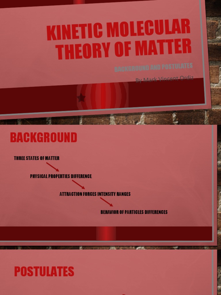 Kinetic Molecular Theory of Matter | PDF