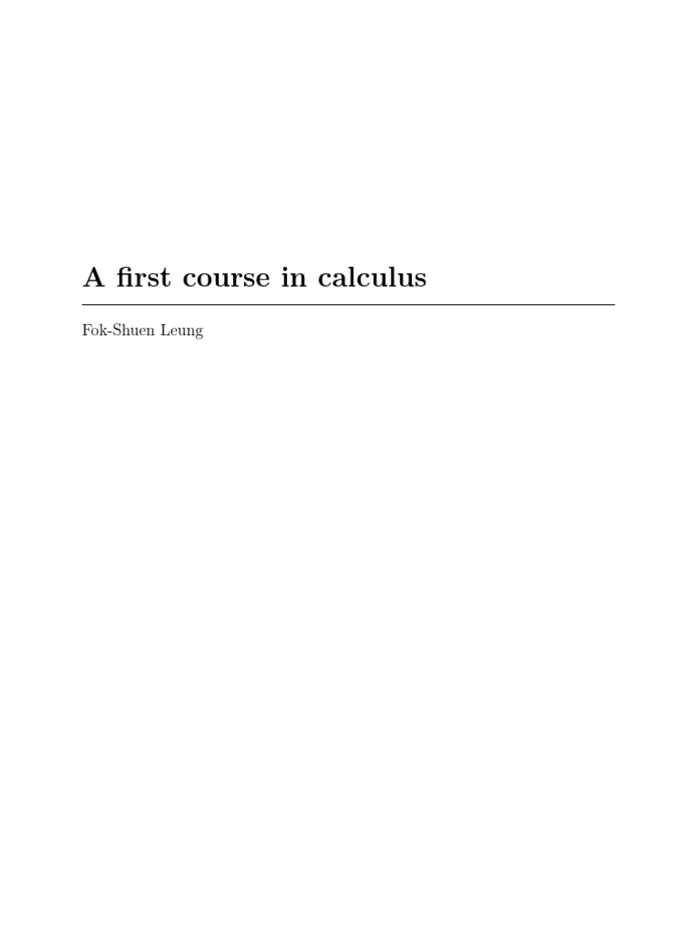 A First Course in Calculus PDF | PDF | Tangent | Continuous Function