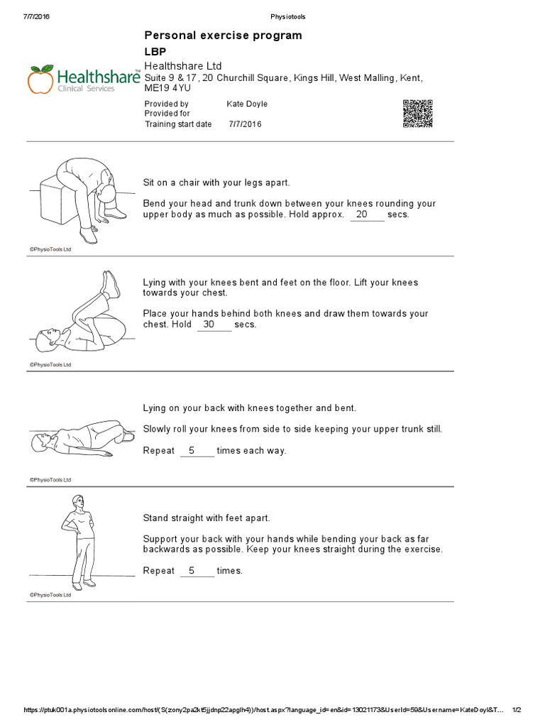 LBP Stretches and Strengthening | PDF | Knee | Sports