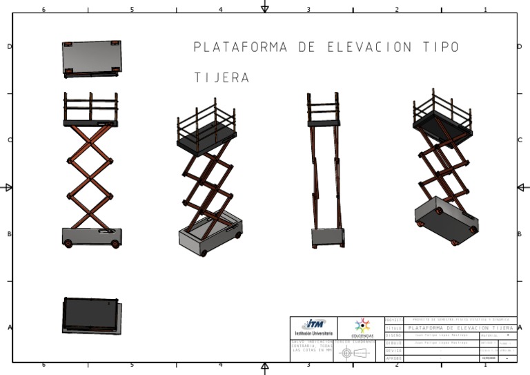 Plataforma Elevación Tijera: Diseño y Detalles | PDF