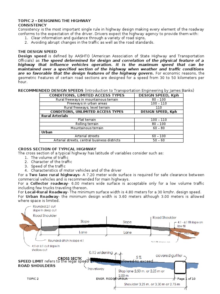 Topic 2 - Designing The Highway | PDF | Right Of Way (Transportation ...