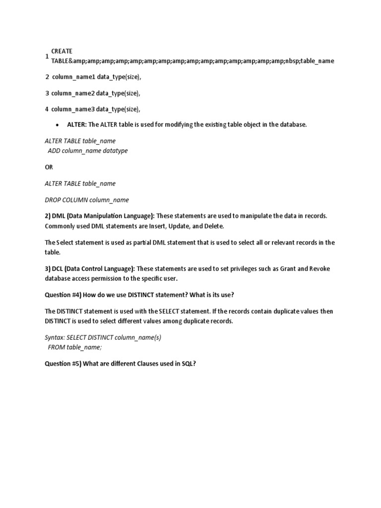 Interview SQL | Download Free PDF | Relational Database | Database Transaction