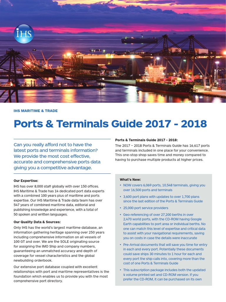 IHS Port Terminals Guide Brochure PDF | PDF | Port | Oil Tanker