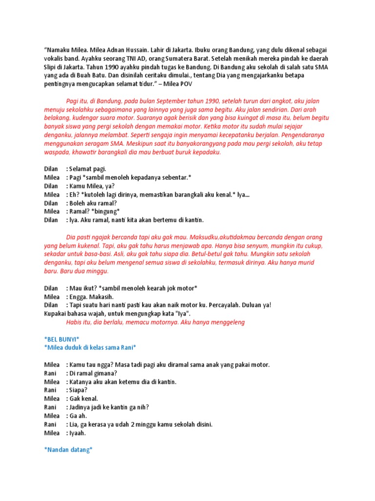 Dialog Dilan dan Milea di 1990 | PDF