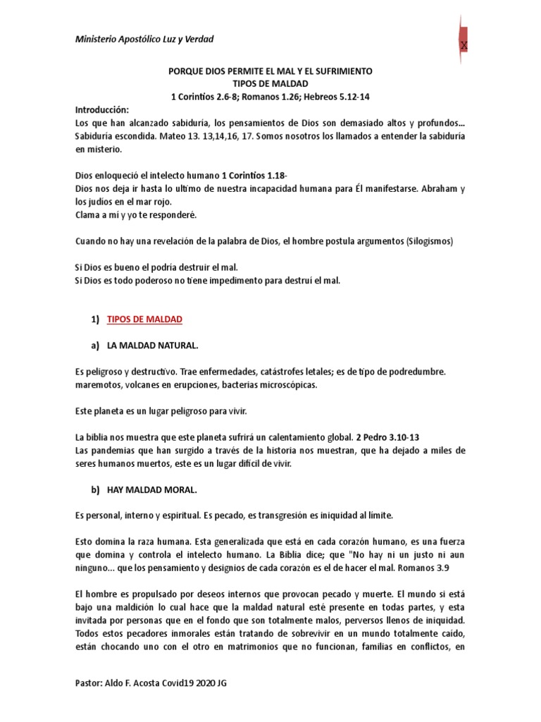 Tipos de Maldad | PDF | Demonios | Mal