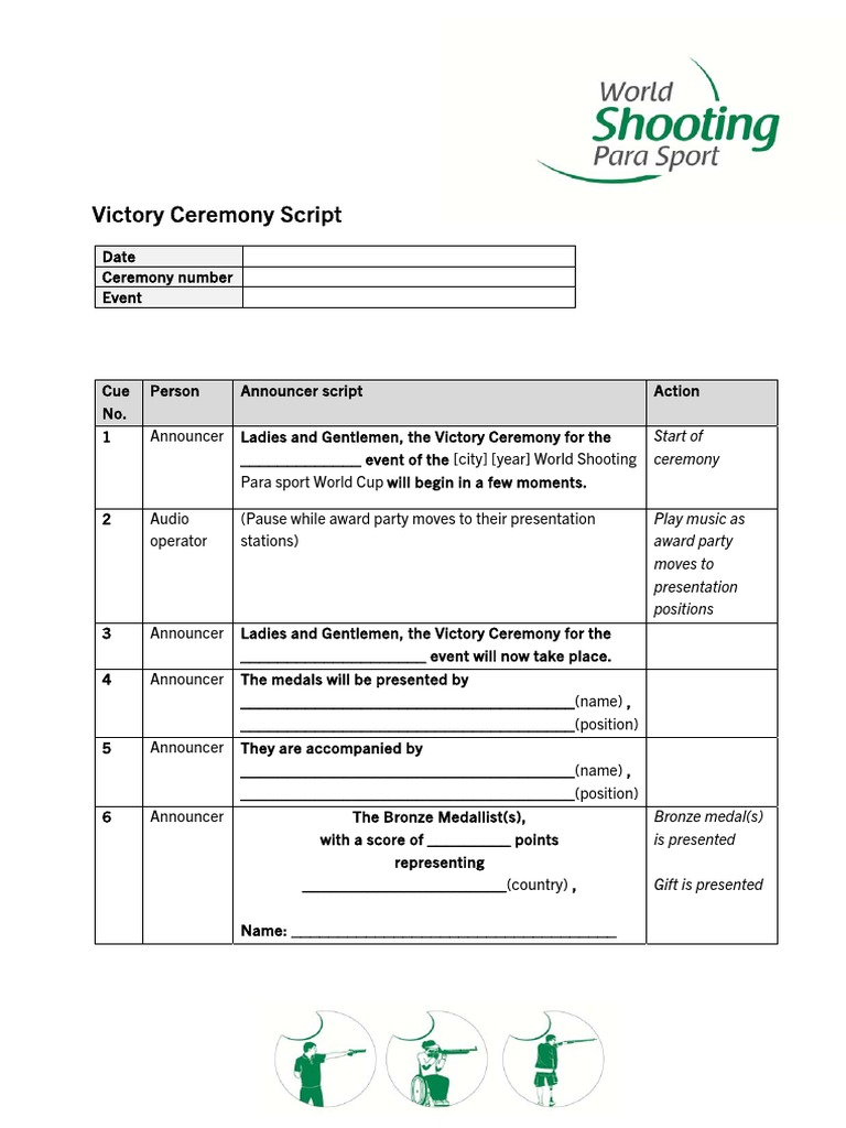Victory Ceremony Script Guide | PDF | Sports Competitions | Olympic Games