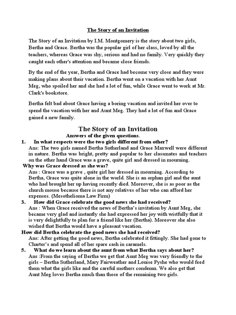 The Story of An Invitation | PDF