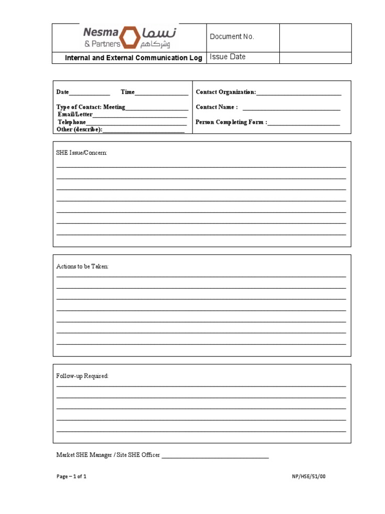 51 Internal-External Communication Log | PDF | Computing And ...