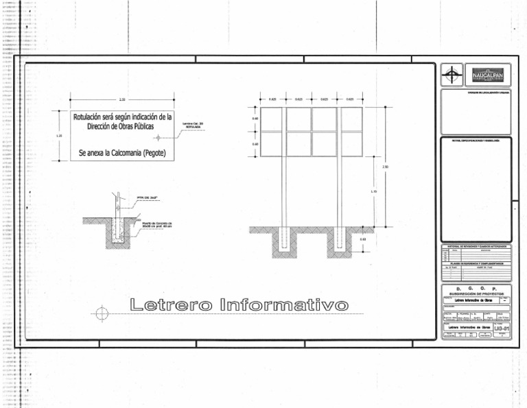 Letrero Informativo Obras