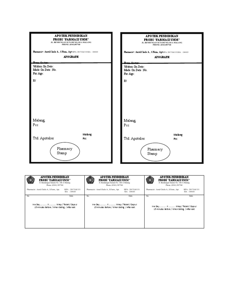 Etiket, Copy Resep, Dan Label NI Bahasa Inggris | PDF | Medicinal ...