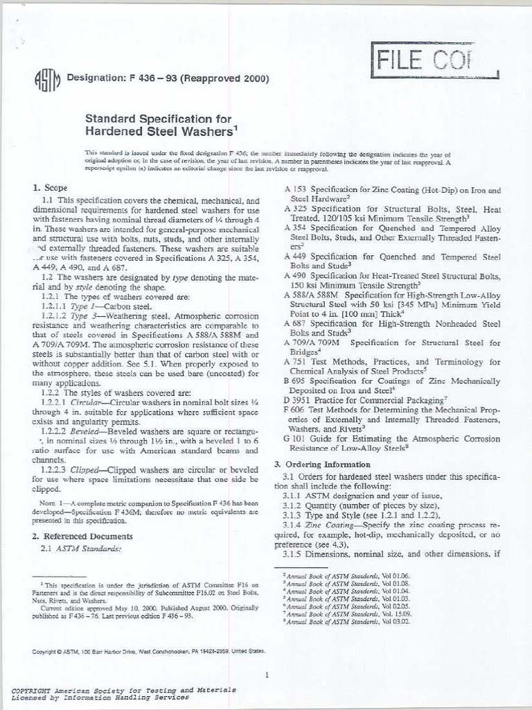Astm F436 PDF | PDF