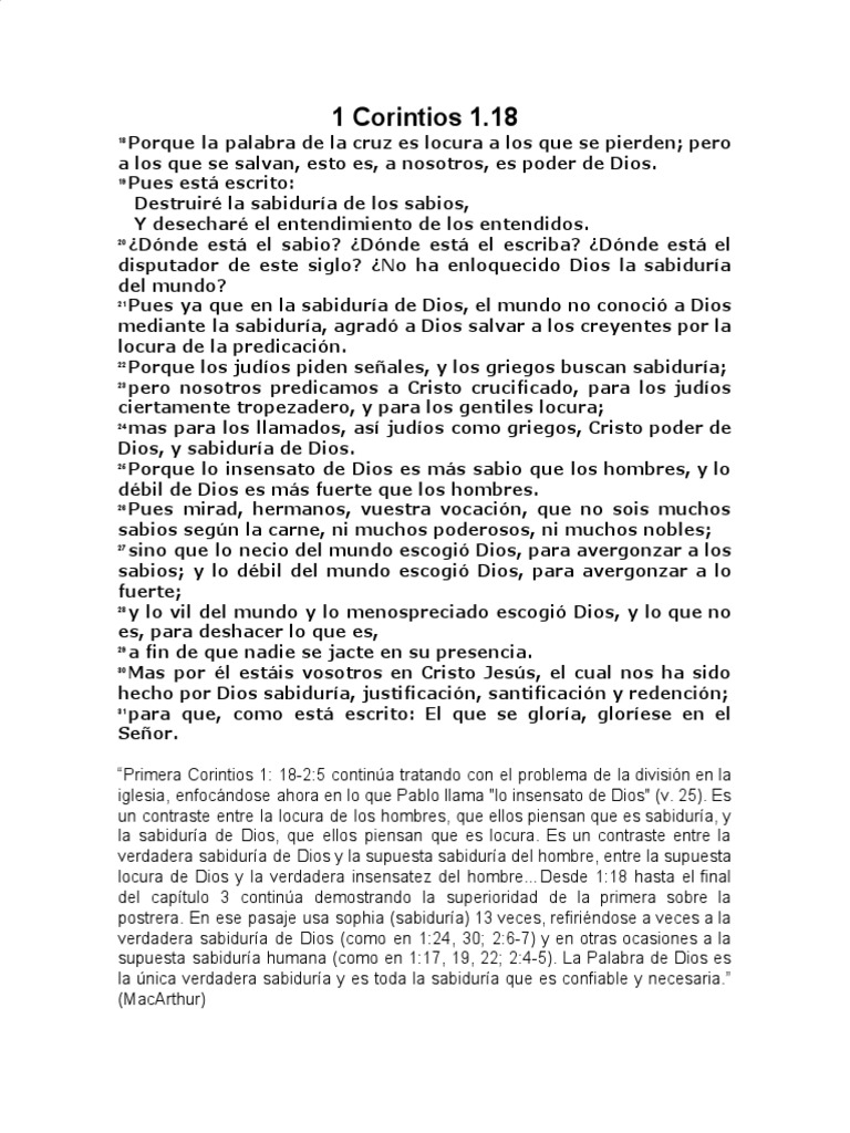1 Corintios 1.18 PDF | PDF | Primera epístola a los corintios | Cristo (título)