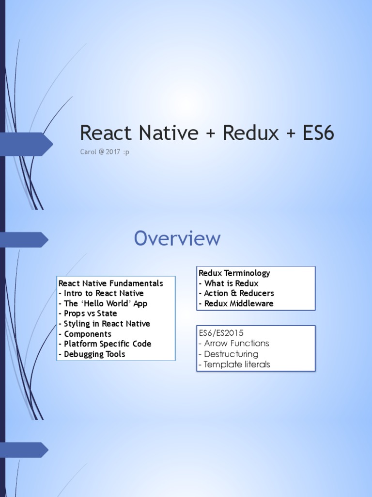 React Native Redux ES6 Guide | PDF | Mobile App | Software Engineering