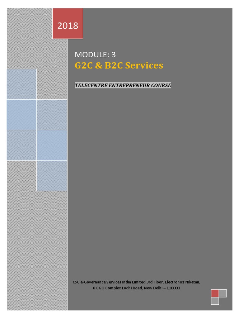 G2C & B2C Services: Telecentre Entrepreneur Course | PDF | Business