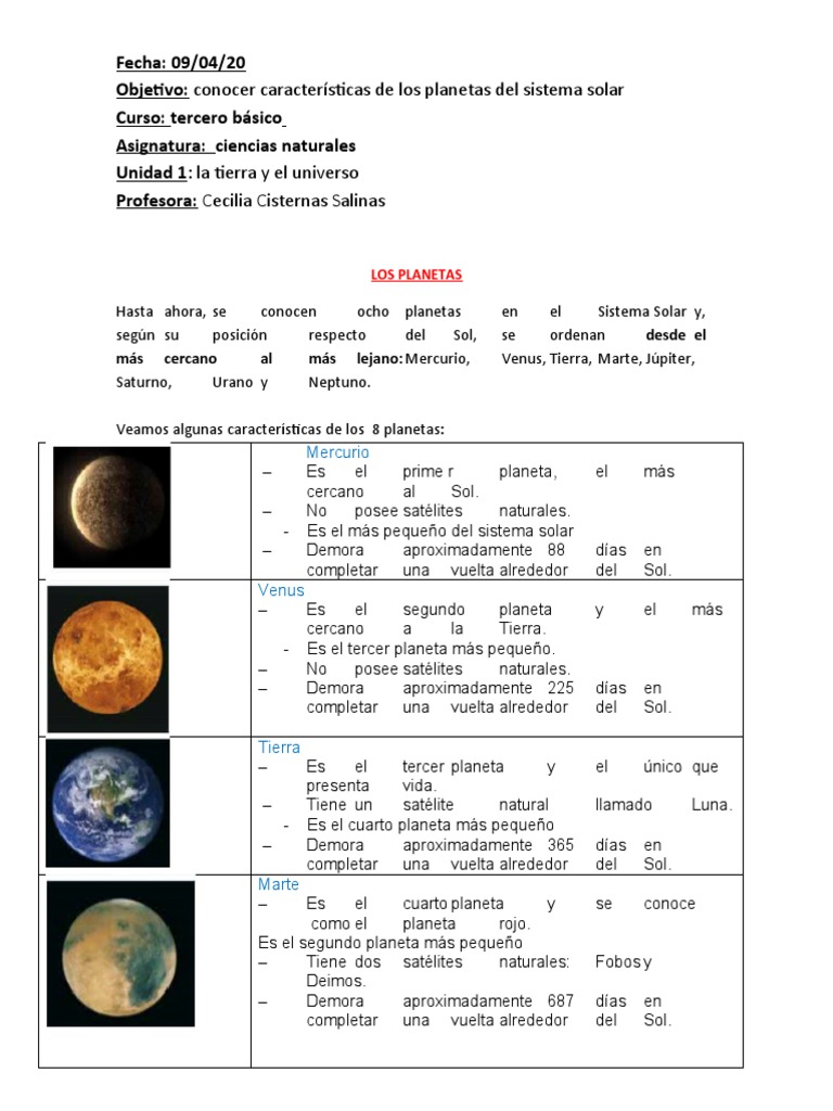 Tres Características Principales De Los Planetas Interiores Sciencing
