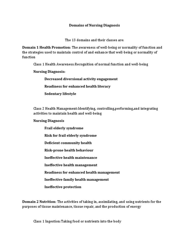 Domains of Nursing DX | PDF | Caregiver | Stress (Biology)