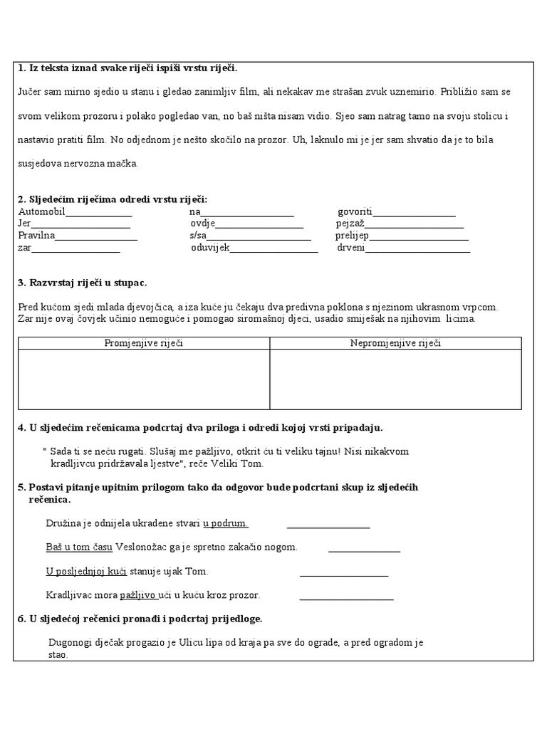 5.razred-Ponavljanje Za Završni Ispit (Hrvatski Jezik) | PDF