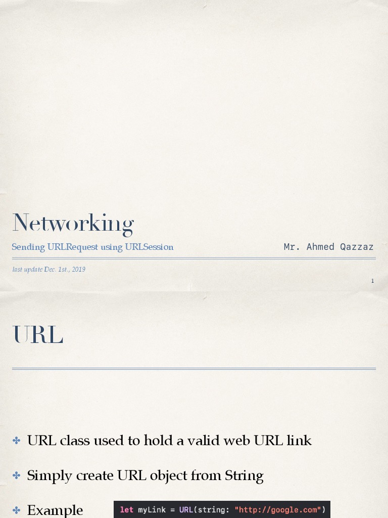 Networking Sending Urlrequest Using Urlsession Download Free Pdf