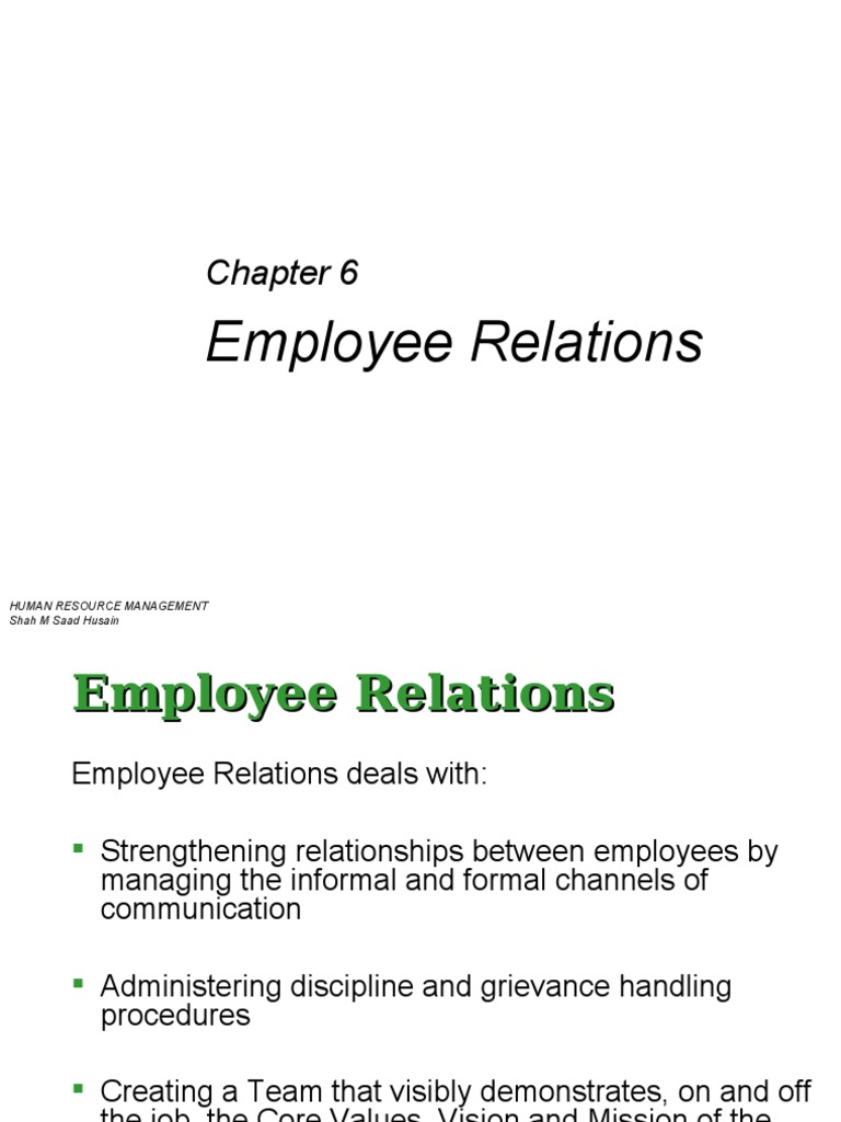 Employee Relations Strategies and Practices | PDF | Human Resource ...