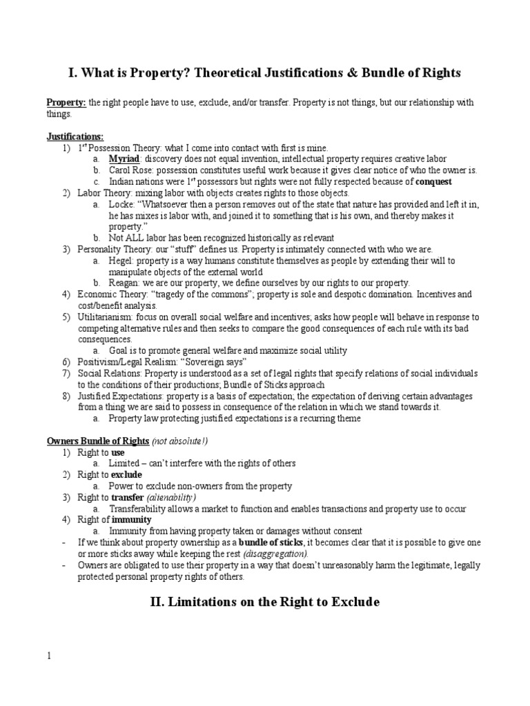 1L Property Law Outline | PDF | Easement | Trademark