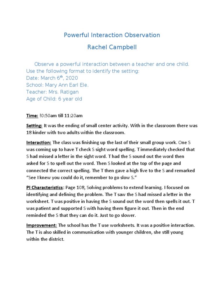 Powerful Interaction Observation-1 1 1 | PDF