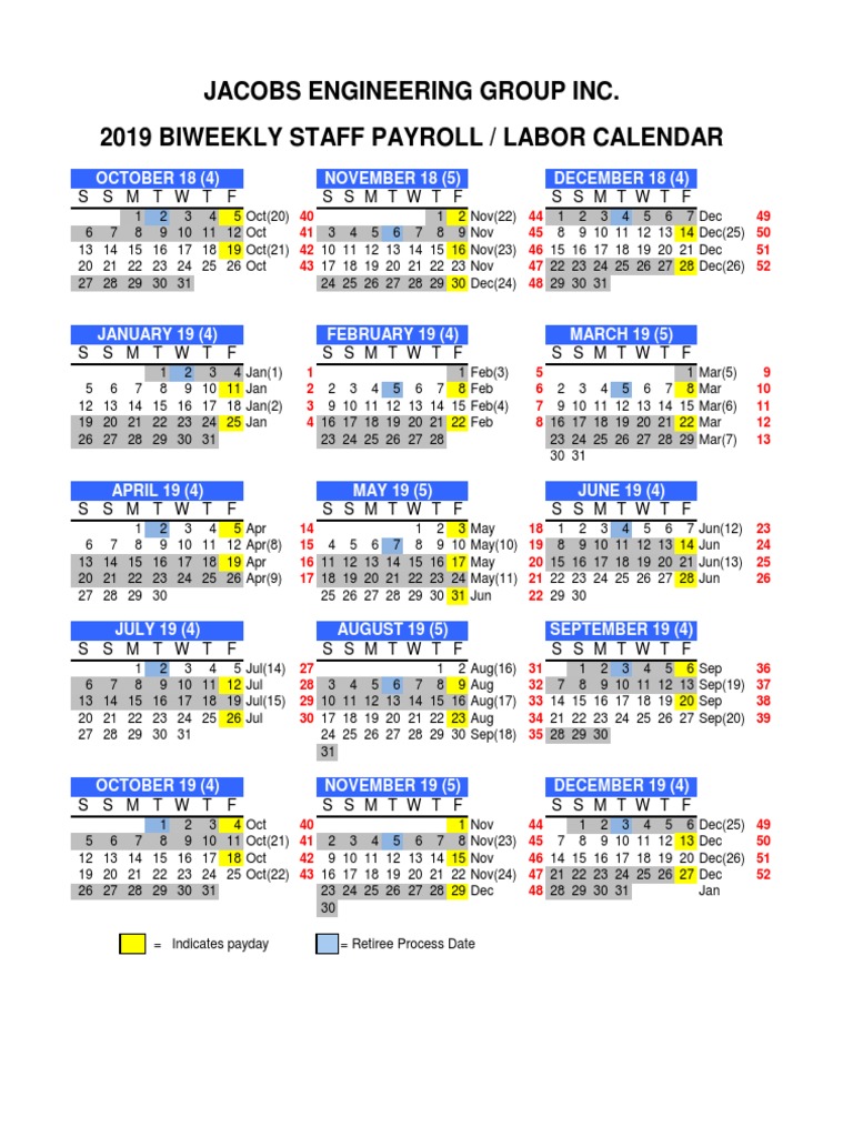 2019 US Bi-Weekly Calendar | Download Free PDF | Business