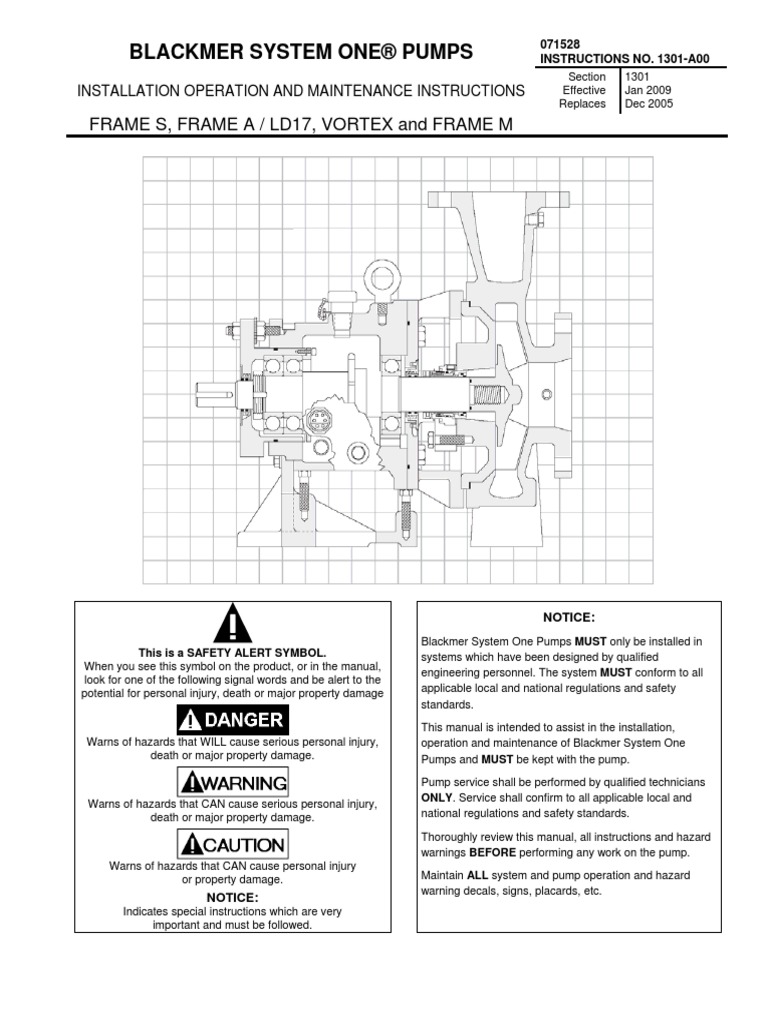 Blackmer System One® Pumps: Frame S, Frame A / Ld17, Vortex and Frame M | PDF | Pump | Bearing ...