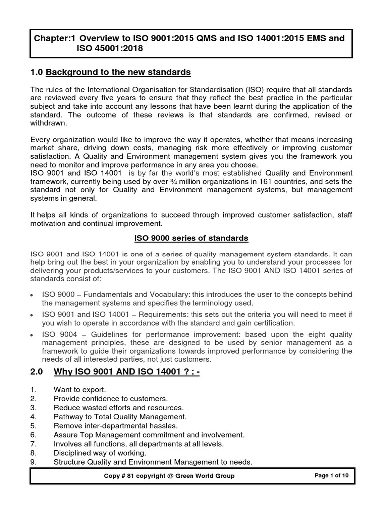 Iso Overview | PDF | Iso 9000 | Quality Management System