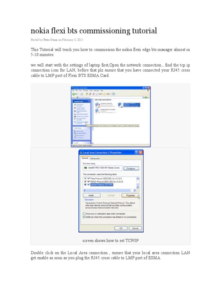 Nokia Flexi Bts Commissioning Tutorial | PDF | Internet Protocols ...