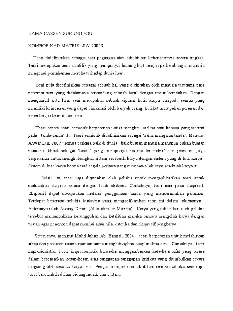 Peranan Teori dalam Seni Kreatif | PDF